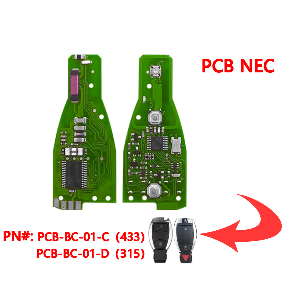 PCB board for Benz Remote Key 2/2+1B Nec 433/315MHZ