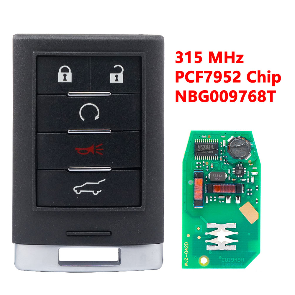(315Mhz )NBG009768T 5 Buttons PCF7952 chip Smart Car Remote Key For ...